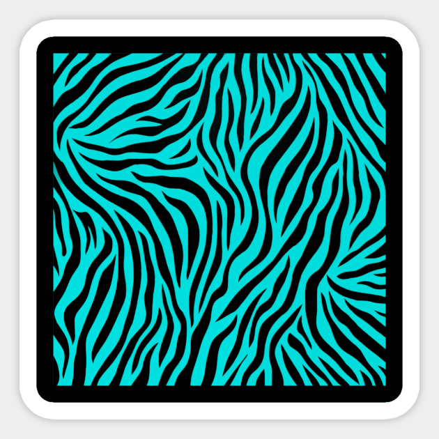 Turquoise Zebra Print - Zebra Print - Sticker | TeePublic